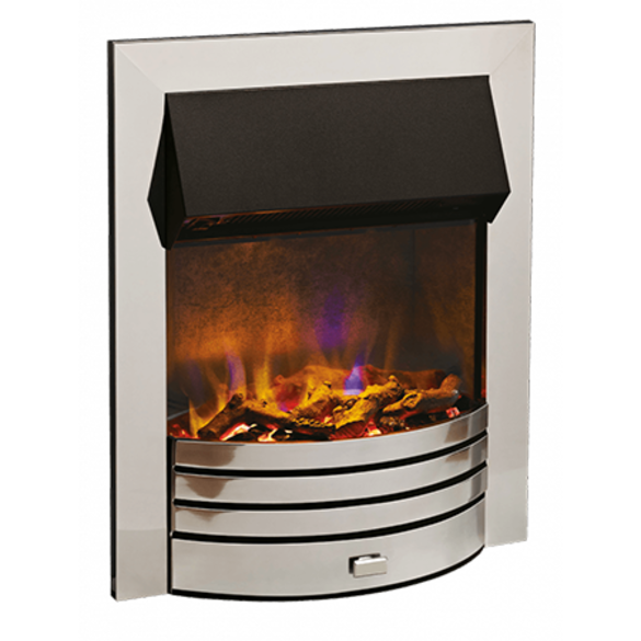 E13 Chrome Electric Fire - bespokemarblefireplaces