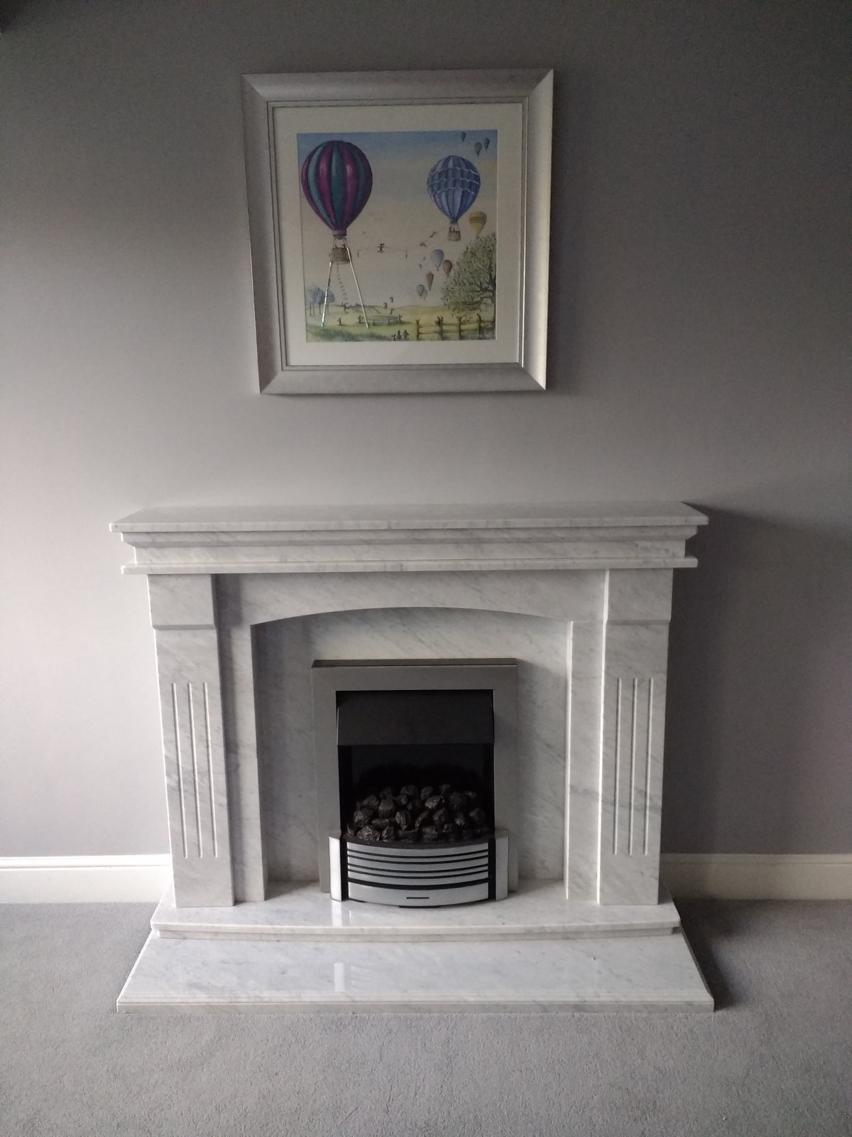 Natural Marble or Limestone Sheridan Fireplace Hearth & Back Panel ...