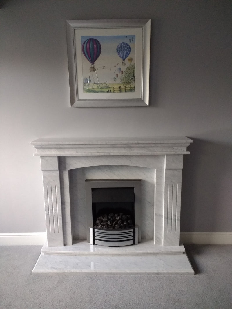 Natural Marble or Limestone Sheridan Fireplace Hearth & Back Panel ...