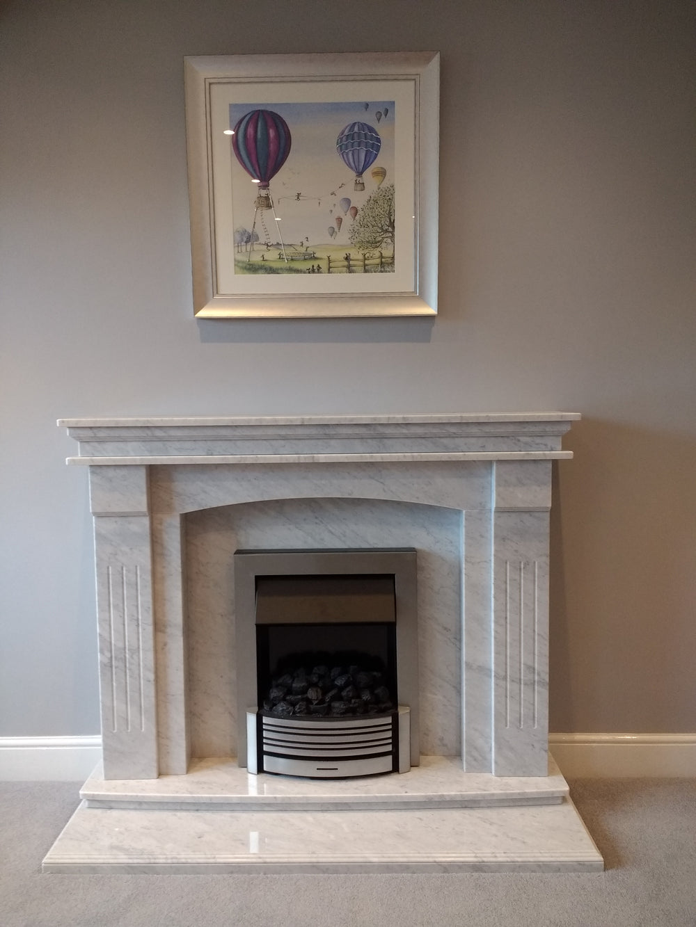 Natural Marble or Limestone Sheridan Fireplace Hearth & Back Panel ...