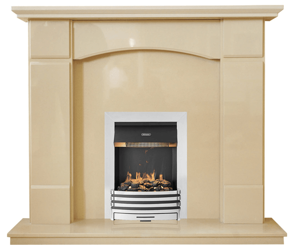 Electric Fireplace Oxford Marble Surround with Chrome Optimist Fire ...