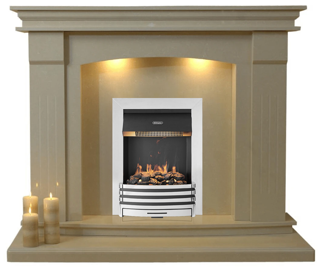 Electric Fireplace Sheridan Marble Surround and Chrome Optimist Fire ...