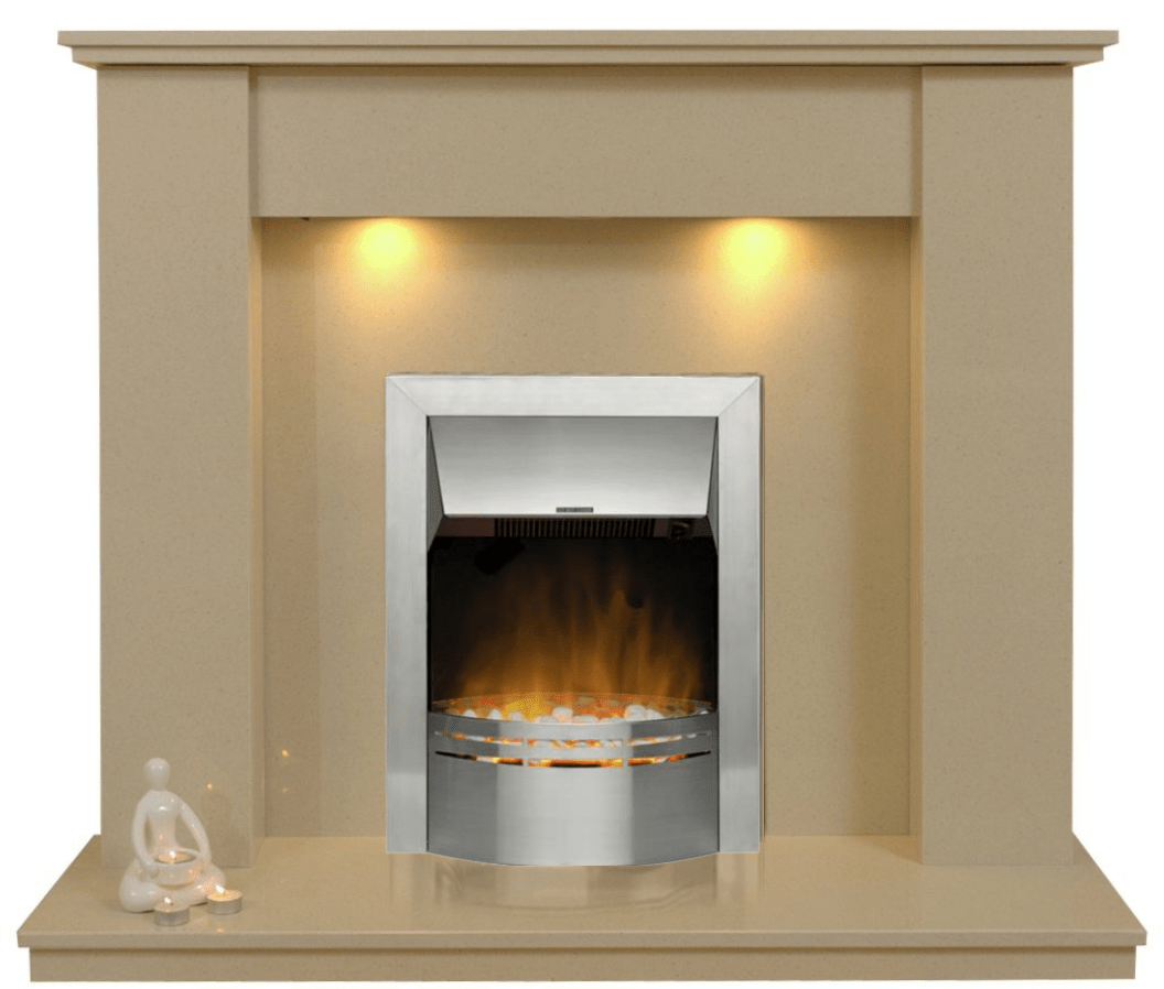 Electric Marble Fireplace Trent & Dimplex Optimist Silver Fire, Lights ...