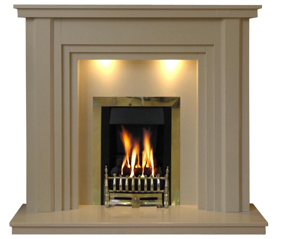 Marble Surround Conway Gas Fireplace with Brass Gas Fire ...