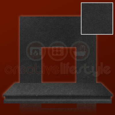 Black Granite Hearth & Back Panel Package for Gas and Electric Fires ...