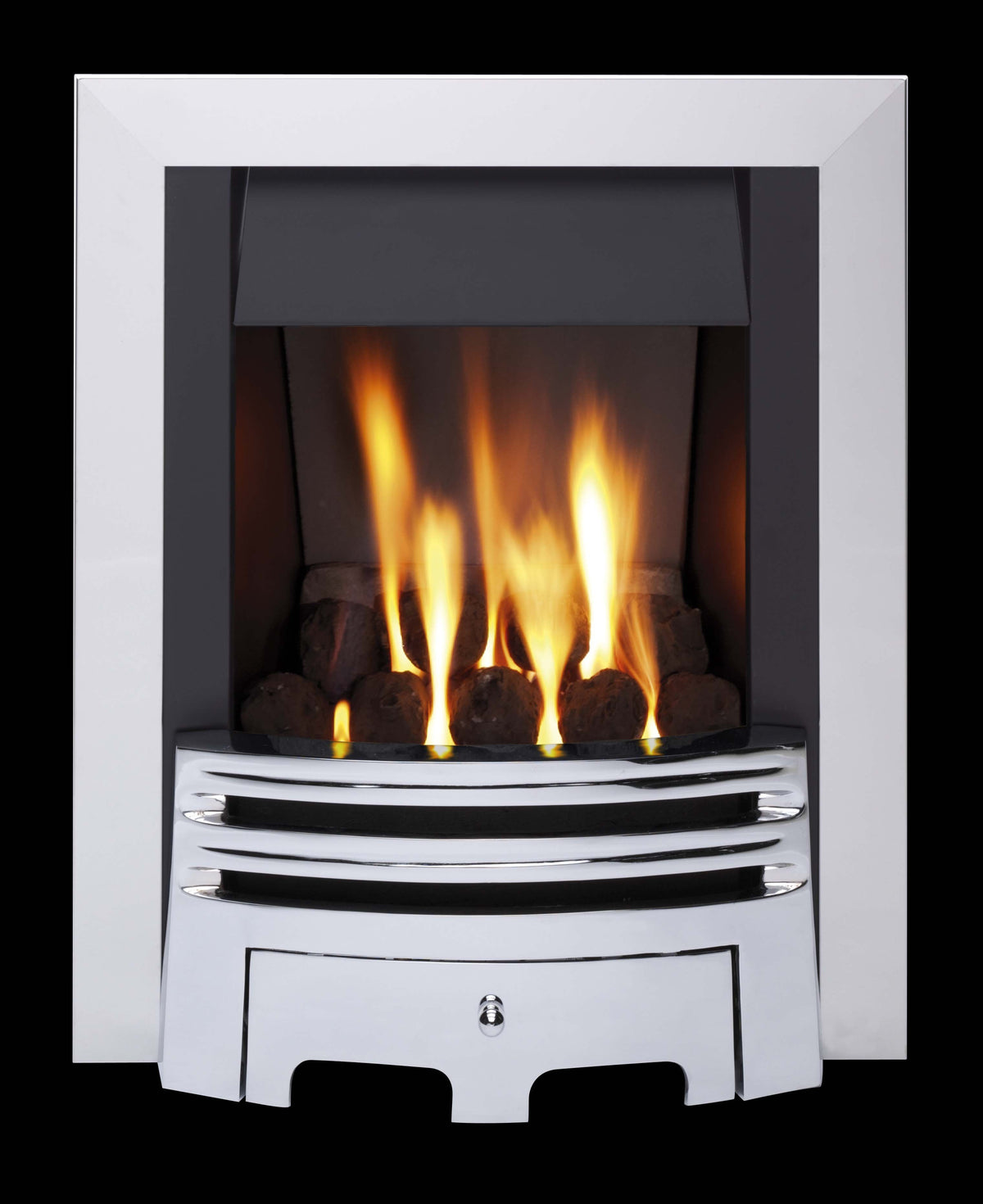 Gas Fireplace Sheridan Marble Surround with a Chrome Gas Fire & Lights ...