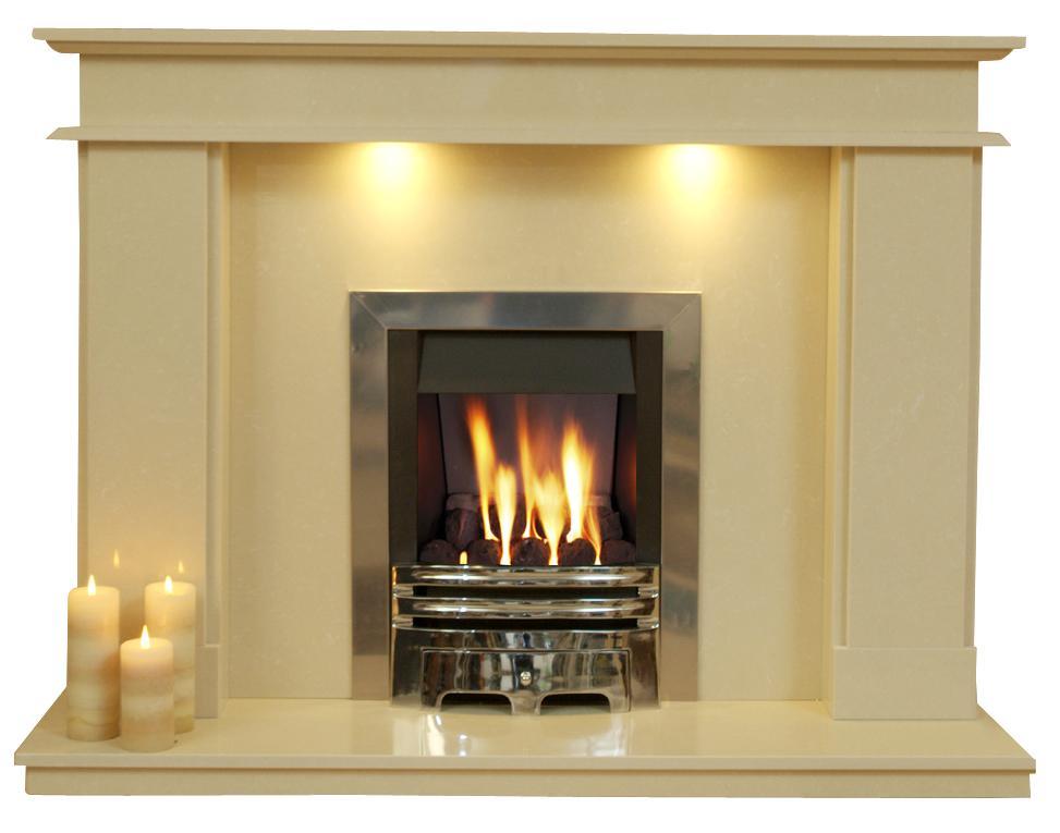 Gas Fireplace Hampton Surround with Chrome Gas Fire for all Flues ...