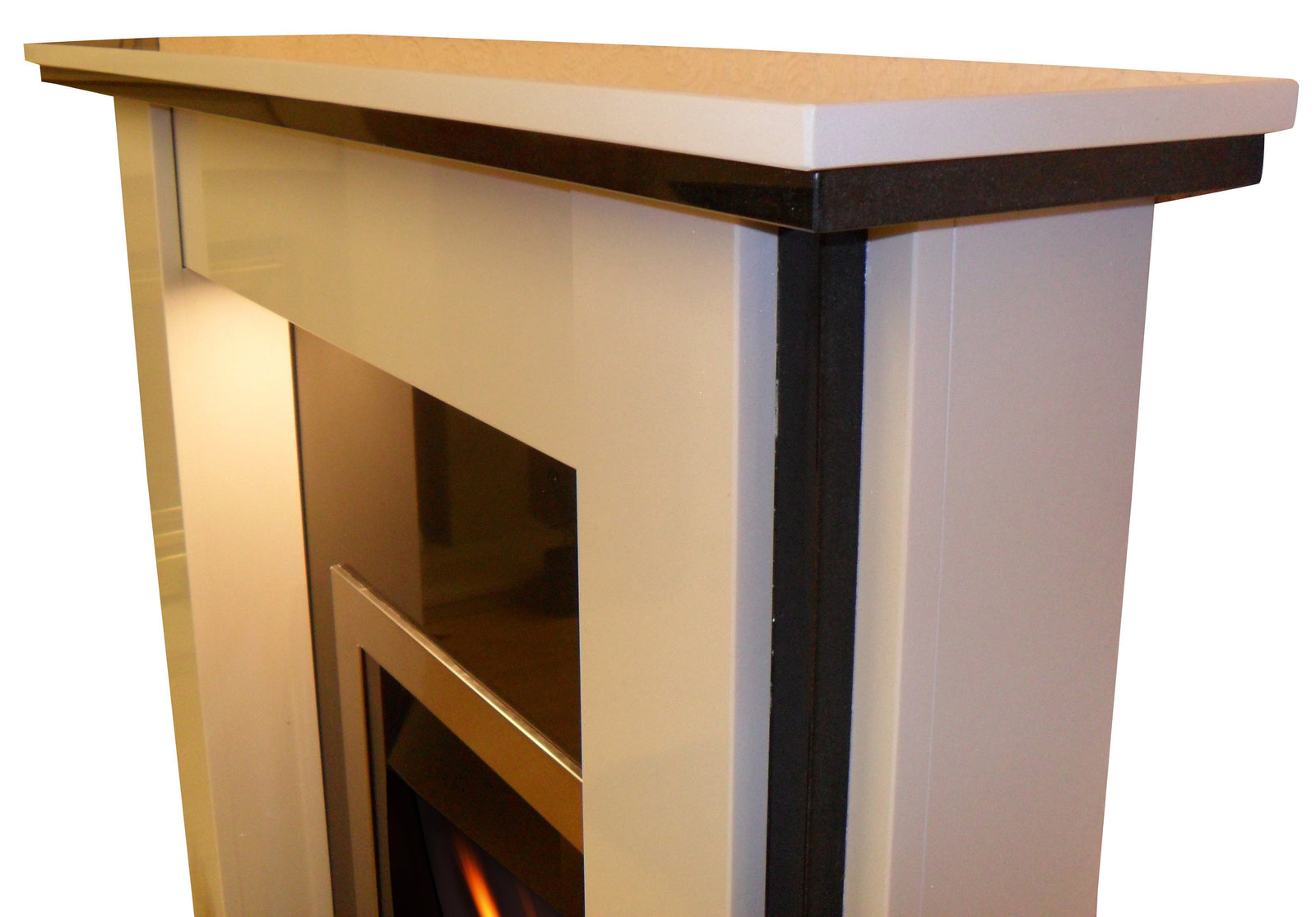 Marble Fireplace Lynford Surround with Black Granite Hearth & Panel ...